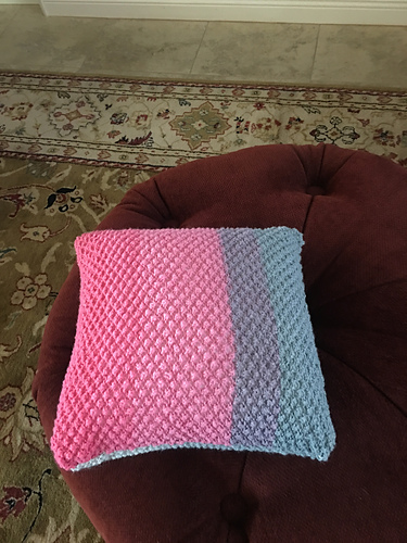 Ravelry: Striped Raspberry Cushion pattern by Wiam's Crafts