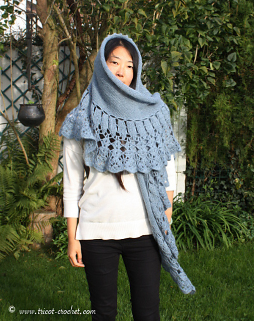 Ravelry: Moonlight shawl knit & crochet pattern by Xiaowei Design