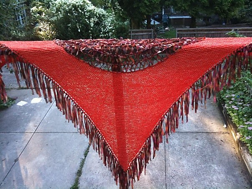 Ravelry: Fringed Triangle Shawl pattern by Norah Gaughan