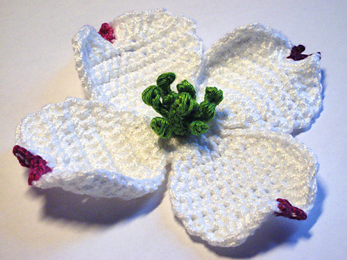 Ravelry: White Dogwood Flower pattern by Camelia Shanahan