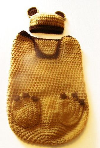 Ravelry: 140 Baby Cocoon Set Brown Bear pattern by Sandy Powers