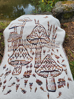 Ravelry: Freddy's Mushroom Forest Blanket/Throw pattern by Carol Webster