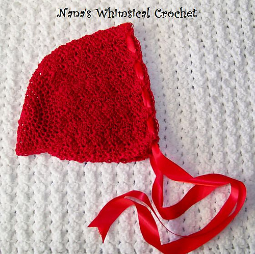 Ravelry: Whimsical Lace Bonnet pattern by Carolyn VanOstran