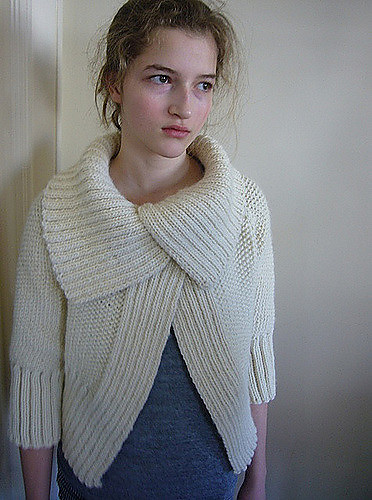 Ravelry: #18 White Ribbed Cardigan pattern by Cathy Carron