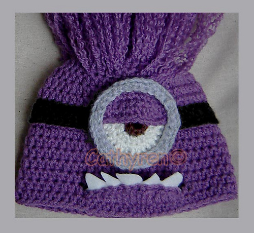 Ravelry: Cute Evil Minion Halloween Hat for Girls pattern by Cathy Ren