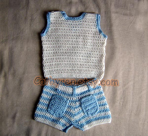 Ravelry: Baby Vest with applique and Diaper Cover Set pattern by Cathy Ren