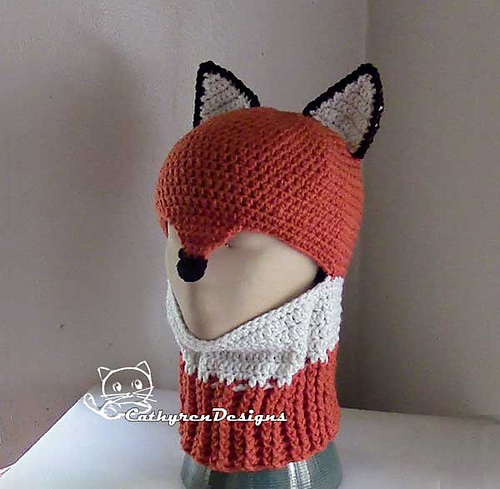 Ravelry: Fox Ski Mask Hat pattern by Cathy Ren