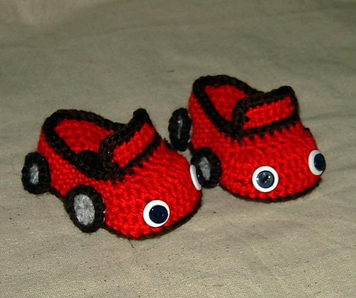 Ravelry: Baby Boy Sports Car Booties pattern by Cathy Ren