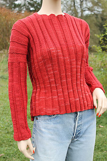 Ravelry: GreTa Ribbed Sweater pattern by Claire Baksa