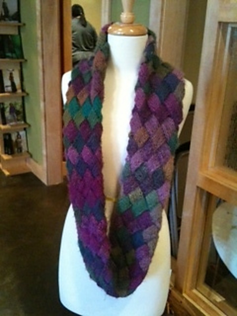 Ravelry: Entrelac Infinity Scarf pattern by Christy Fisher