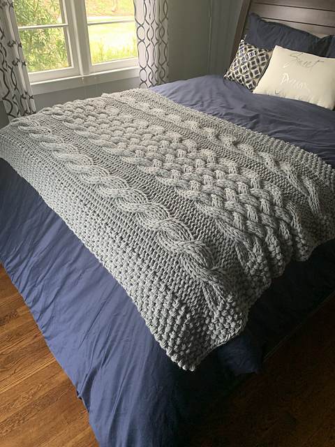 Ravelry: Chunky Cable Knit Throw pattern by Christina Fassbender