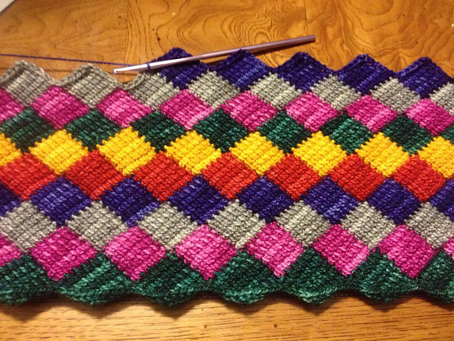 Ravelry: cgsf's Tunisian Crochet Entrelac Throw