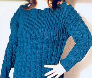 Ravelry: Navy Cabled sweater pattern by Swallowtail butterfly