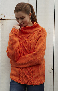 Ravelry: funnel neck sweater pattern by Tracey Lord