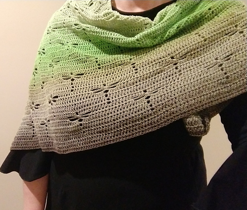 Ravelry: Dragonfly in a V Shawl pattern by Fleur's Refaire