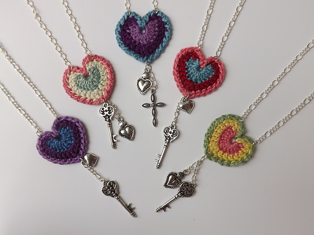 Ravelry: Crocheted Heart Necklace pattern by Lost Tree Designs