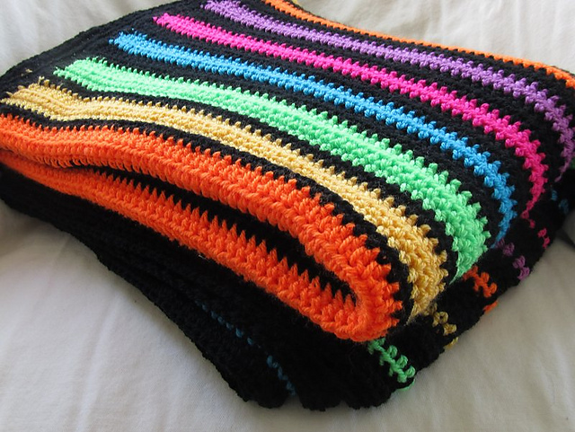 Ravelry: chocolatedogyarns' Neon Stripe Blanket