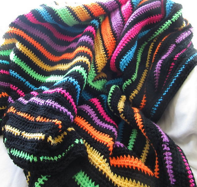 Ravelry: chocolatedogyarns' Neon Stripe Blanket
