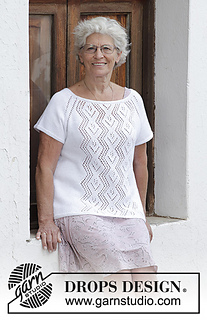 Ravelry: 188-16 Diamonds in Lace Top pattern by DROPS design