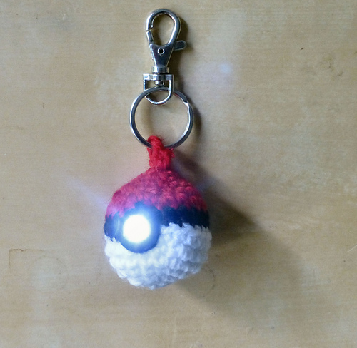 Ravelry: Crochet Pokeball Flashlight Keychain pattern by Christine Nast