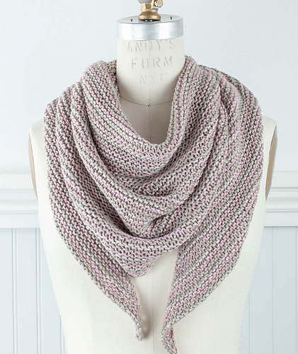 Ravelry: Easy Striped Triangle Scarf pattern by Churchmouse Yarns and Teas