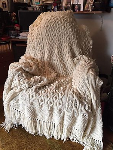 Ravelry: Isle of Aran Throw (one piece) pattern by Red Heart Design Team