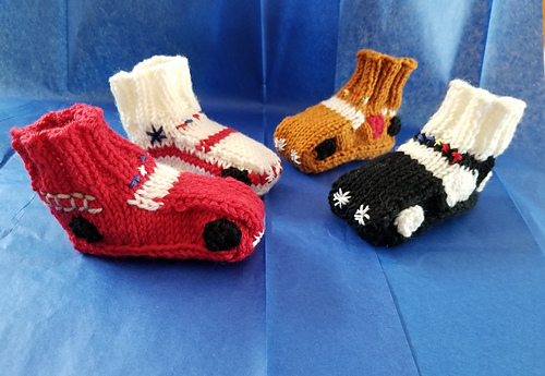 Ravelry: School Bus Baby Booties pattern by Colette Smith