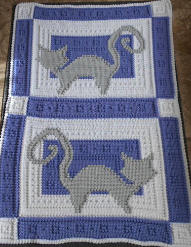 Ravelry: Purrfect Pair blanket pattern by Jody Pyott