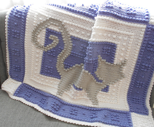 Ravelry: Purrfect Pair blanket pattern by Jody Pyott