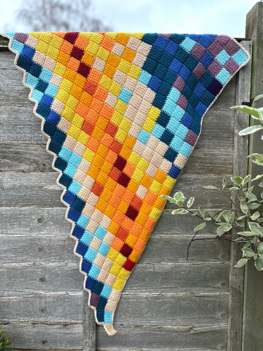 Ravelry: Tunisian Entrelac Temperature Shawl pattern by Concrete Gems