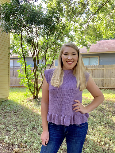 Ravelry: Woodland Violet Ruffle Top pattern by Taylor Mullins