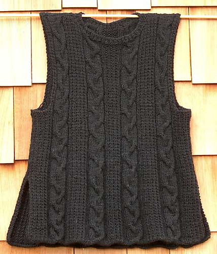 Ravelry: Meandering Cable Vest pattern by Claudia Krisniski