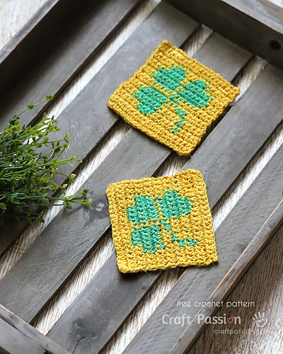 Ravelry: Shamrock Coasters pattern by Joanne Loh
