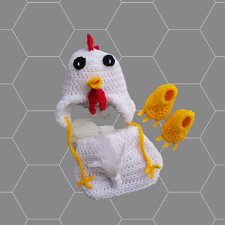 Ravelry: chicken booties & hat, #5 pattern by DWC