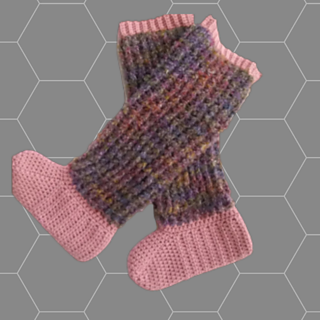 Ravelry: fuzzy slipper socks, #55 pattern by DWC