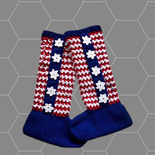 Ravelry: Slipper Socks, American flag, #63 pattern by DWC