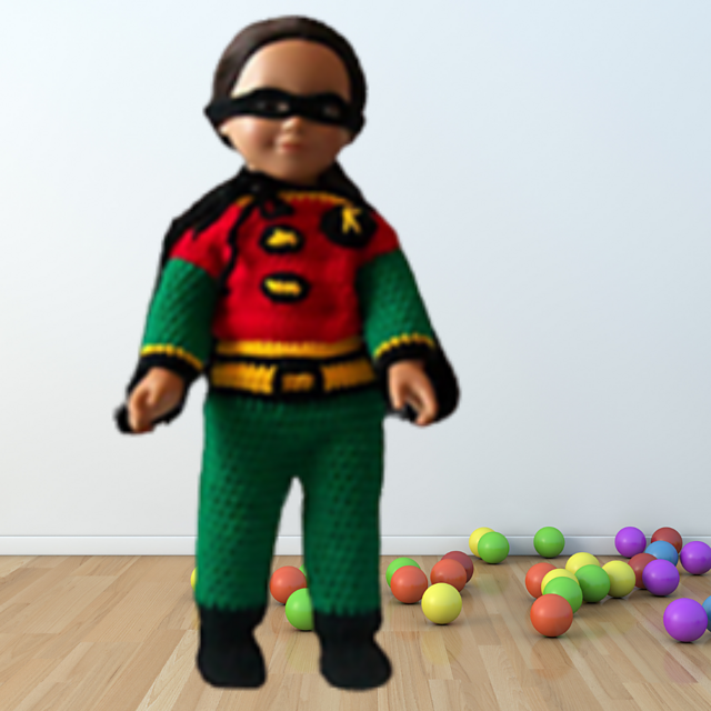 Ravelry: Superhero Robin Doll Costume, #107 pattern by DWC