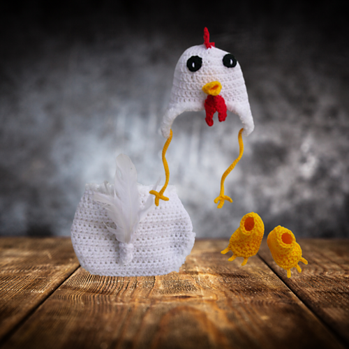 Ravelry: chicken booties & hat, #5 pattern by DWC