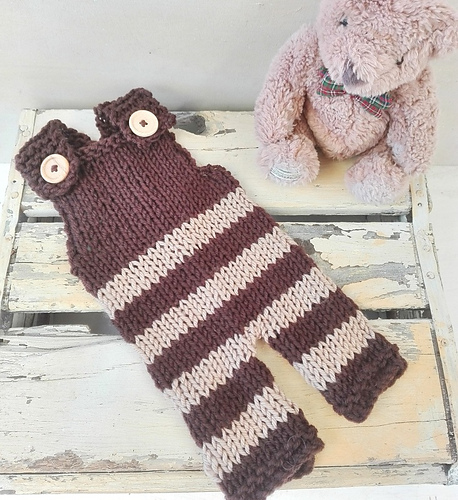 Ravelry: Newborn Baby Striped Dungarees pattern by Crafty Stuff Baby Knits