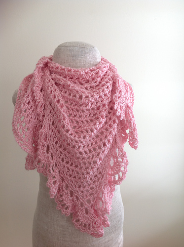 Ravelry: Pink Lacy Triangular Shawl pattern by Undeniable Glitter- Alyssa