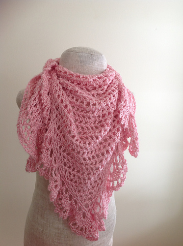 Ravelry: Pink Lacy Triangular Shawl pattern by Undeniable Glitter- Alyssa