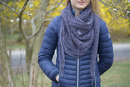 Ravelry: Eyelet Bias Scarf pattern by Undeniable Glitter- Alyssa