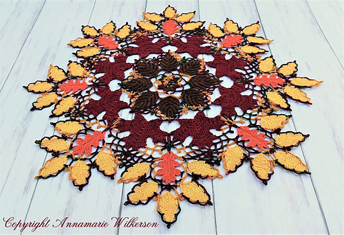 Ravelry: Autumn Leaves and Lace Doily pattern by Annamarie Wilkerson