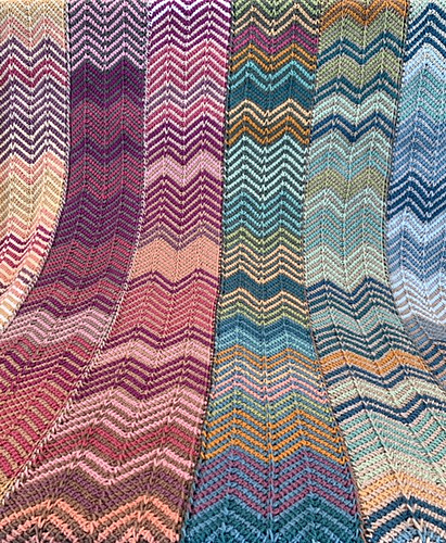 Ravelry: Chevron Tunisian Temperature Blanket pattern by Amy Minard