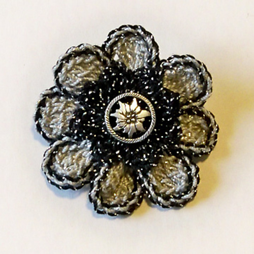 Ravelry: Button Flower Pin pattern by Susan Lowman