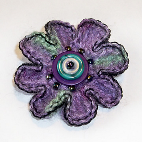 Ravelry: Button Flower Pin pattern by Susan Lowman