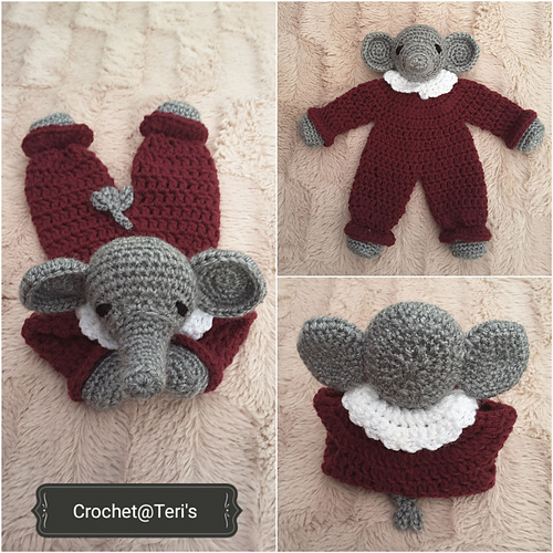 Ravelry: Elephant in Pyjamas Lovey pattern by Crochet at Teri's