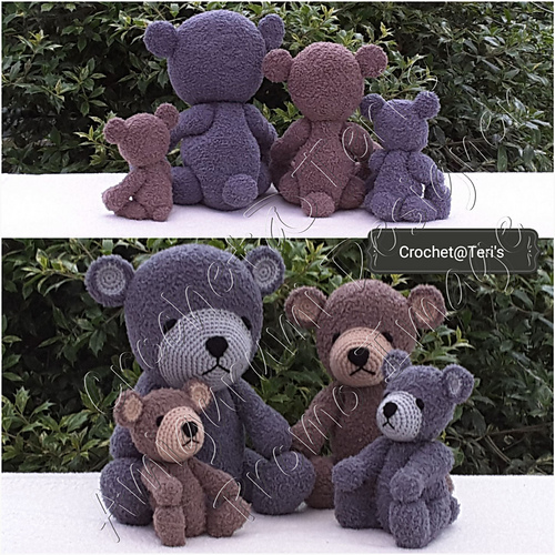 Ravelry: Burn Family - Traditional Jointed Bears pattern by Crochet at ...