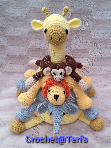 Ravelry: Wild Animal Stackers [New Version] pattern by Crochet at Teri's