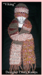 Ravelry: Viking Scarf with Hat pattern by Cindy Kamps